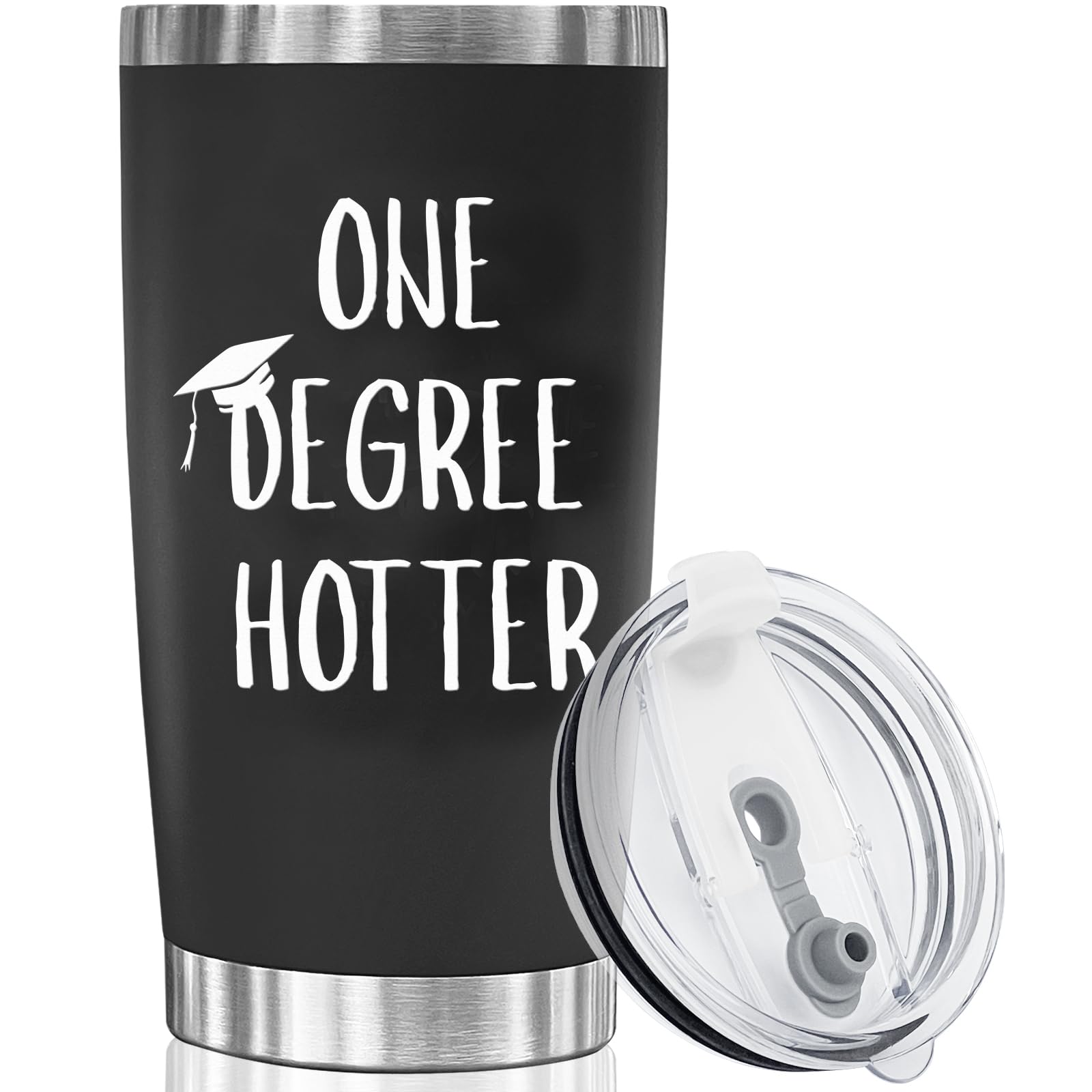QSLST One Degree Hotter Tumbler 20 Ounce Graduation Gifts For Her Tumbler 20oz - One Degree Hotter Souvenir Tumbler For Masters Degree Phd Graduation Gifts - Graduation Party Decors