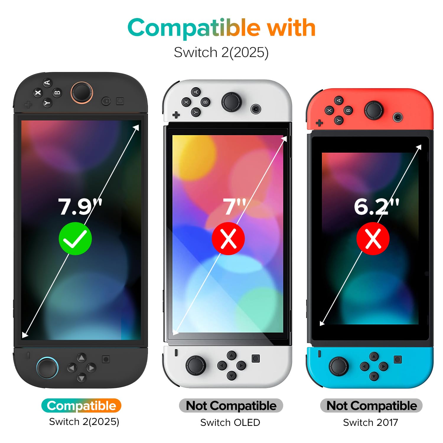 ivoler 4-Pack Screen Protector Tempered Glass for Nintendo Switch 2 [7.9 inch] 2025 with [Alignment Frame] Travel Case Friendly Accessories Transparent Clear Screen Protector for Nintendo Switch 2