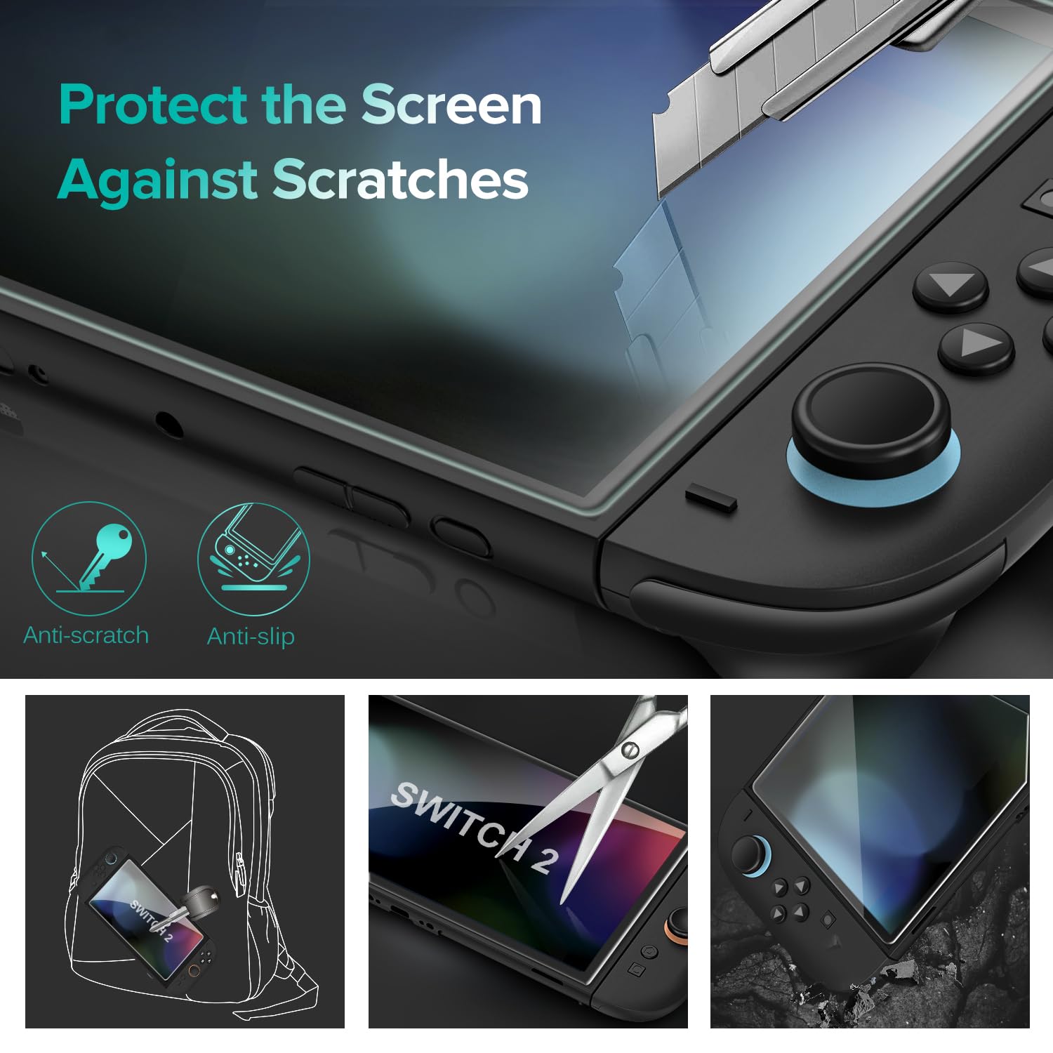 ivoler 4-Pack Screen Protector Tempered Glass for Nintendo Switch 2 [7.9 inch] 2025 with [Alignment Frame] Travel Case Friendly Accessories Transparent Clear Screen Protector for Nintendo Switch 2
