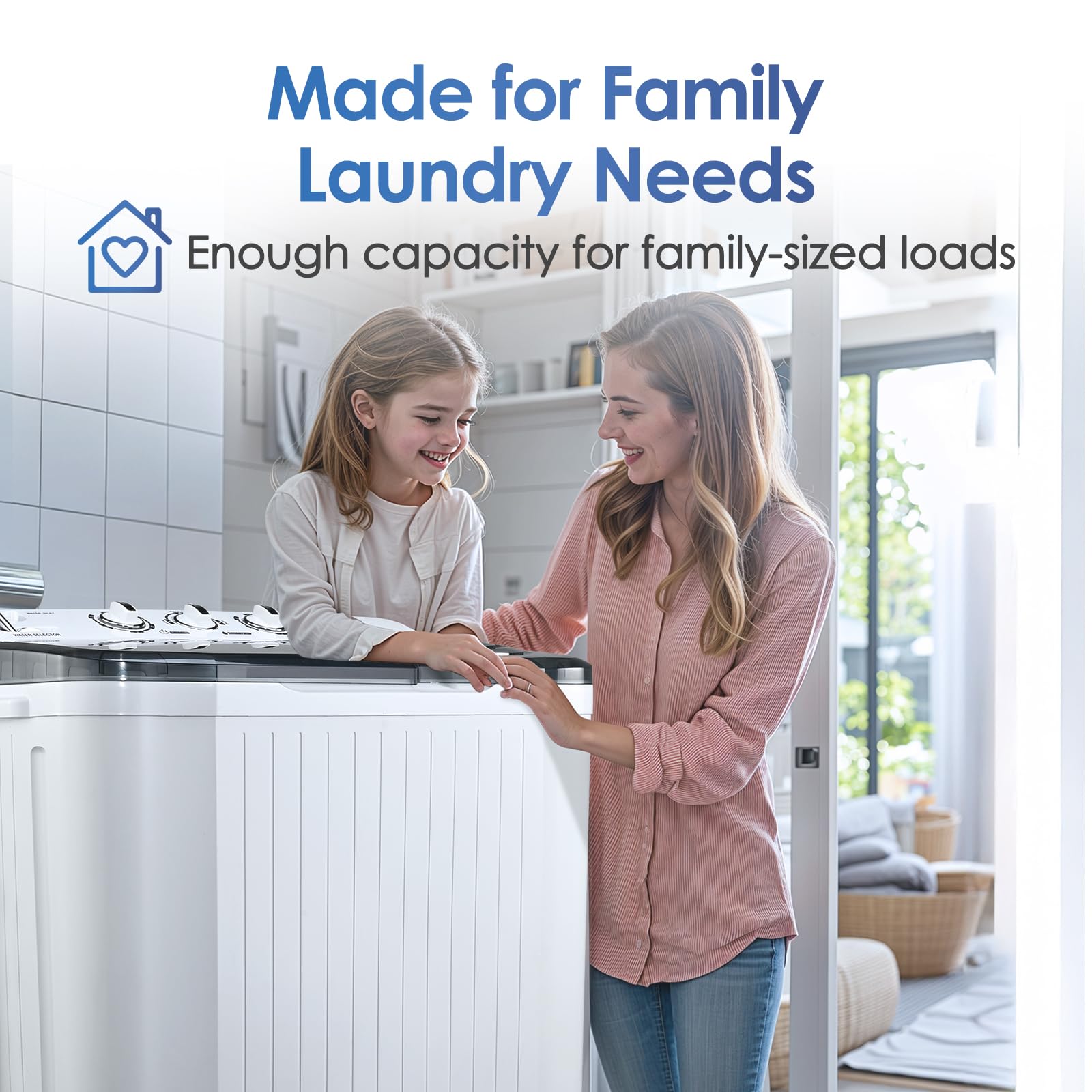 Anypro Portable Clothes Washing Machine, Twin Tub 28 Lbs Capacity Laundry Washer and Dryer Combo 2 In 1 Washer (18 Lbs) & Spinner (10 Lbs) for Apartments, Dorms, RV, Camping