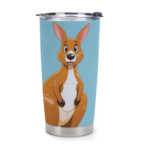 LHDGSJE Funny Cartoon Kangaroo Zoo 20 Oz Tumbler Stainless Steel Coffee Mug Reusable Travel Mug Leak-proof Large Capacity Car Cup Insulated Tumbler Fits in Car Cup Holder