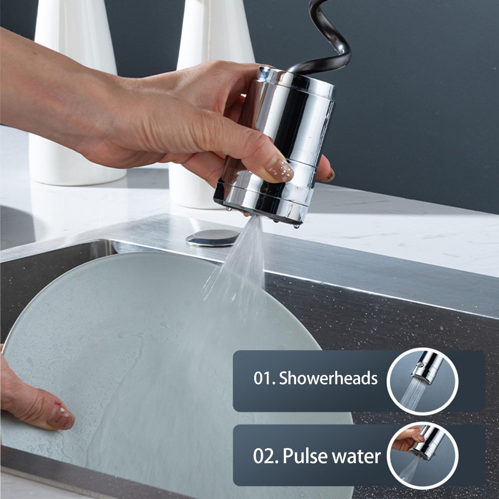 Extendable Faucet Extender - Retractable Flexible Faucet Sprayer with 360° Rotation, Easy-Install No-Tool Design for Kids, Pets, Disabled, Universal Fit for Kitchen Sinks & Bathrooms