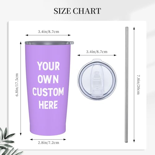 Personalized Coffee Tumbler with Text Custom Tumbler Cups with Straw Custom Stainless Steel Coffee Mug Travel Custom Coffee Travel Cup
