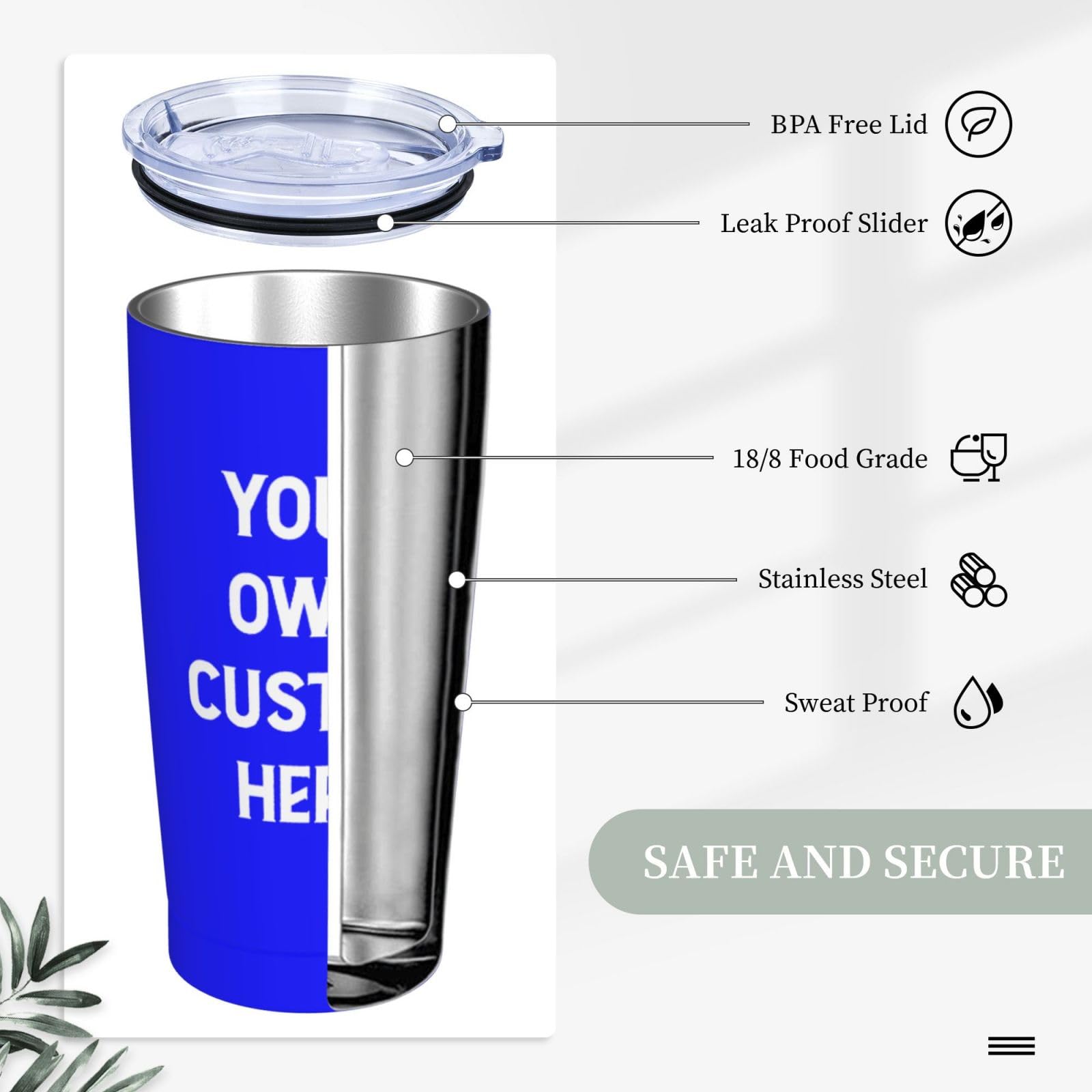 Personalized Coffee Tumbler with Text Custom Tumbler Cups with Straw Custom Stainless Steel Coffee Mug Travel Personalized Tumbler Cups for Women