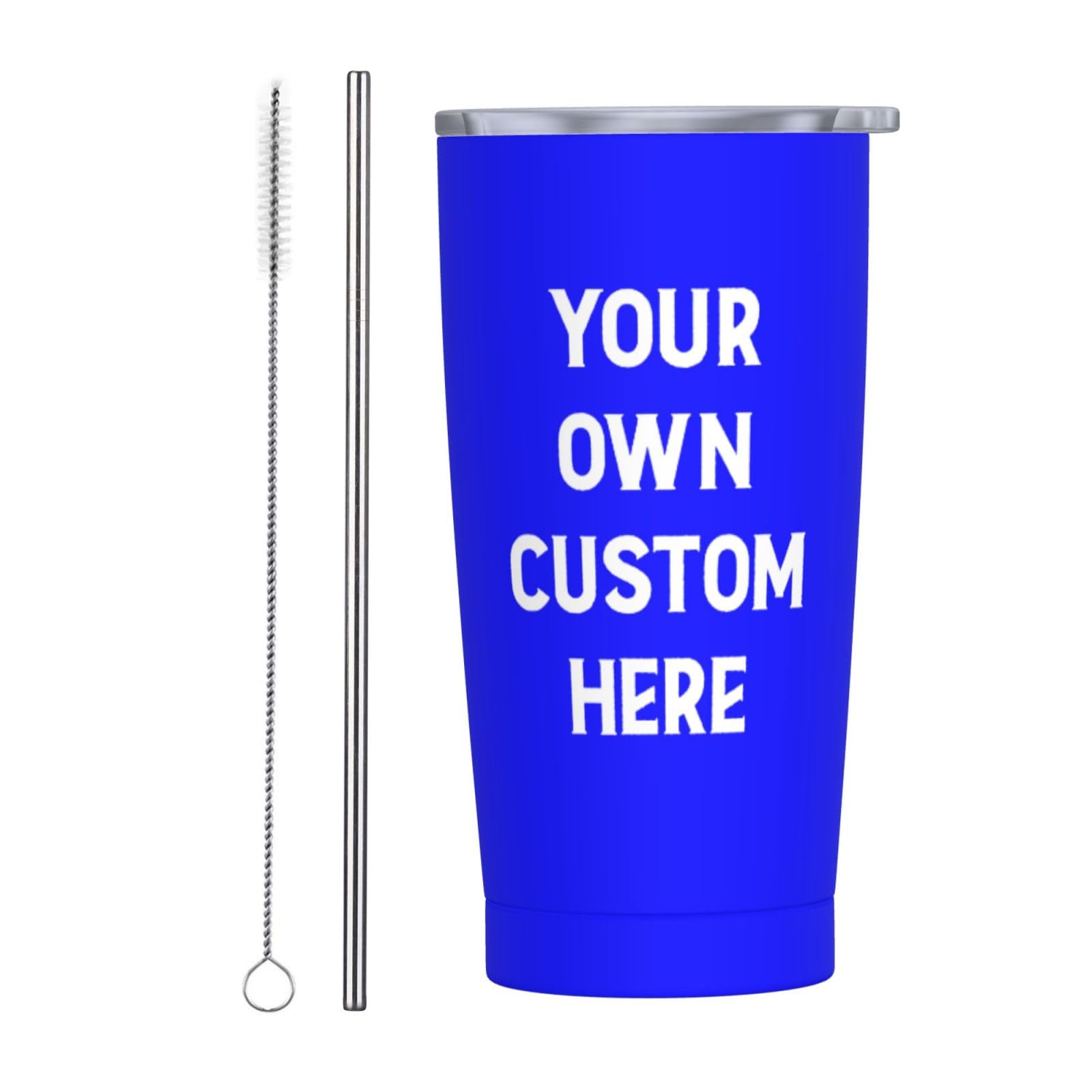 Personalized Coffee Tumbler with Text Custom Tumbler Cups with Straw Custom Stainless Steel Coffee Mug Travel Personalized Tumbler Cups for Women