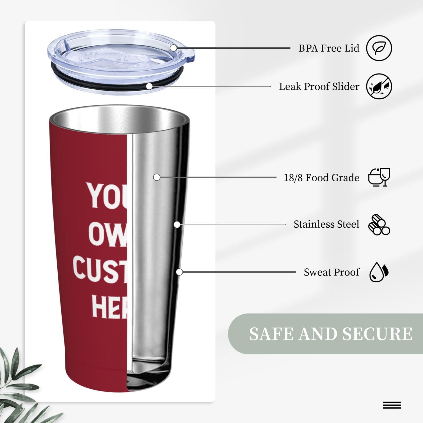 Personalized Coffee Tumbler with Text Custom Tumbler Cups with Straw Custom Stainless Steel Coffee Mug Travel Funny Gifts for Boyfriend