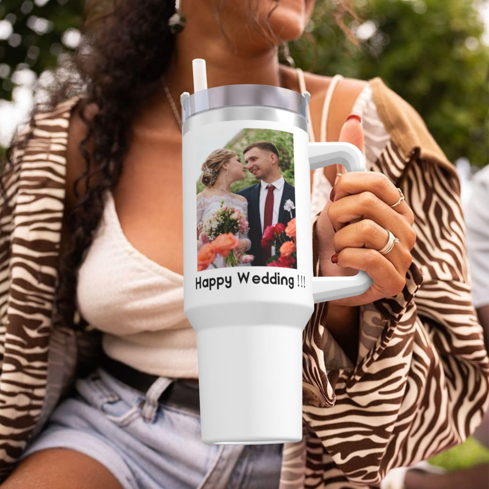 Personalized Tumbler with Name Text, 40oz Personalized Cups with Lids & Straws, Custom Tumblers Personalized Coffee Tumbler Mug Personalized Gifts for Christmas Birthday, Army Green