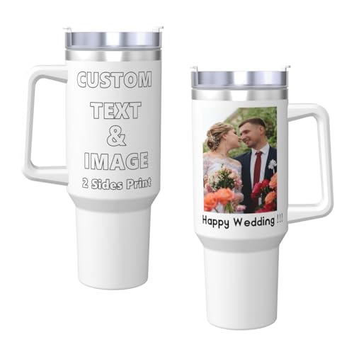 Personalized Tumbler with Name Text, 40oz Personalized Cups with Lids & Straws, Custom Tumblers Personalized Coffee Tumbler Mug Personalized Gifts for Christmas Birthday, Blue Green