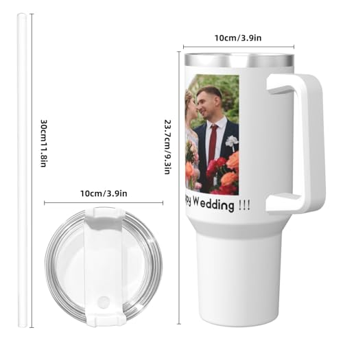 Personalized Tumbler with Name Text, 40oz Personalized Cups with Lids & Straws, Custom Tumblers Personalized Coffee Tumbler Mug Personalized Gifts for Christmas Birthday, Blue Green