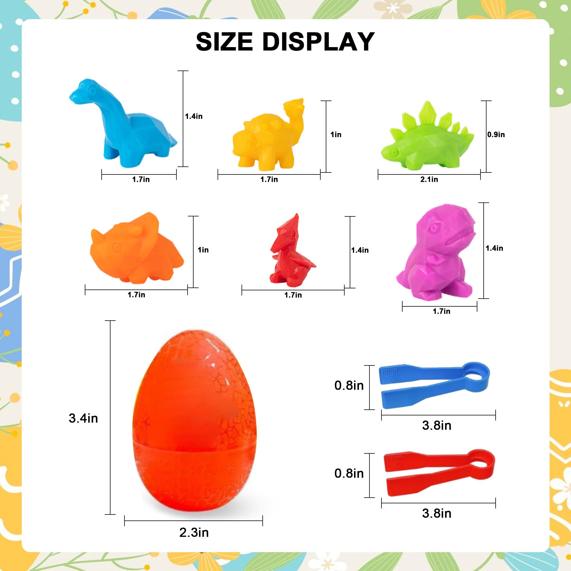 48Pcs Easter Eggs Prefilled Plastic Easter Eggs with Counting Dinosaurs Toys Inside Filled, Toddler Preschool Learning Activities Toys for Kids Easter Basket Stuffers Egg Fillers Gifts (Dinosaur)