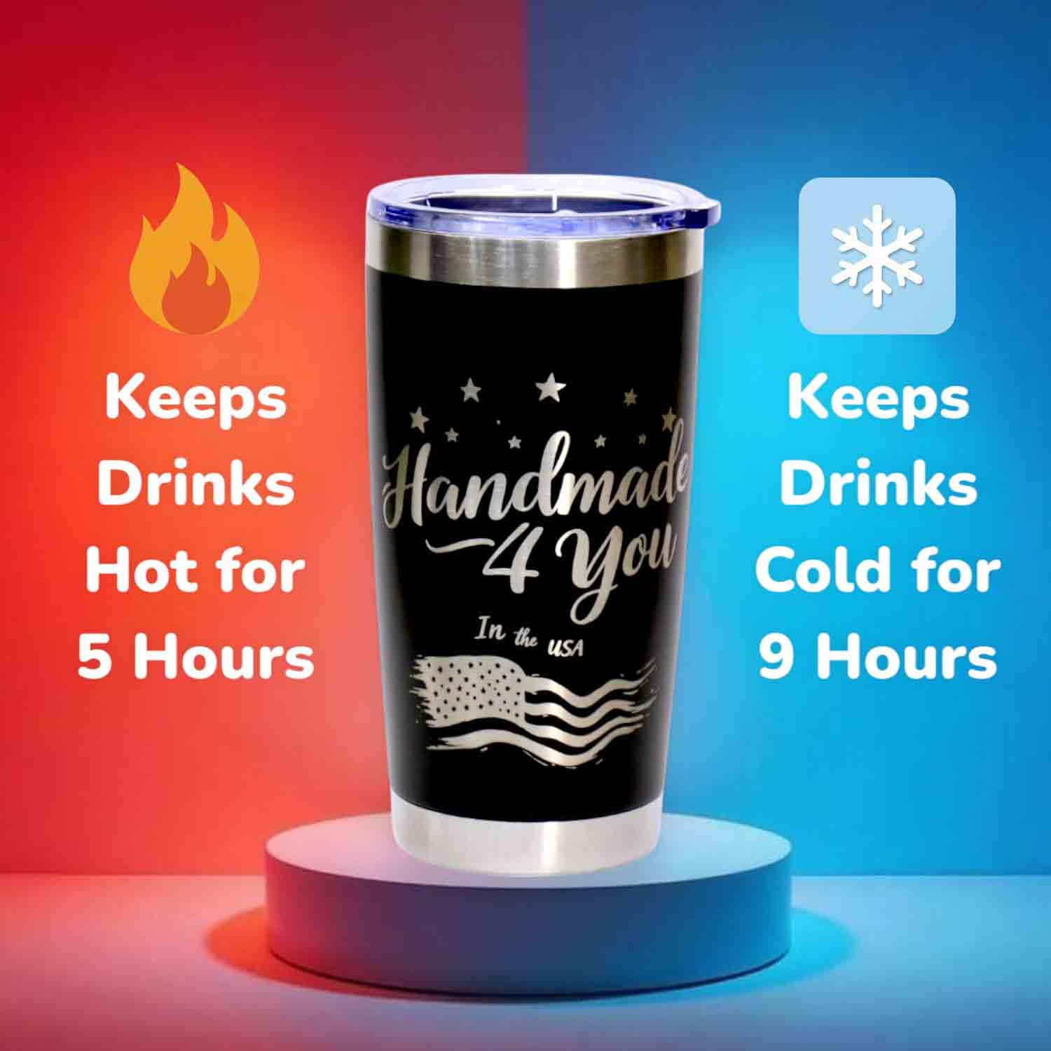 Made4You, 'Life Is Better With A Cat', Laser Engraved Stainless Steel Tumbler, 20 Oz., Cat Theme Gift, Black Color, Gift for Cat Lovers, Cat Owners