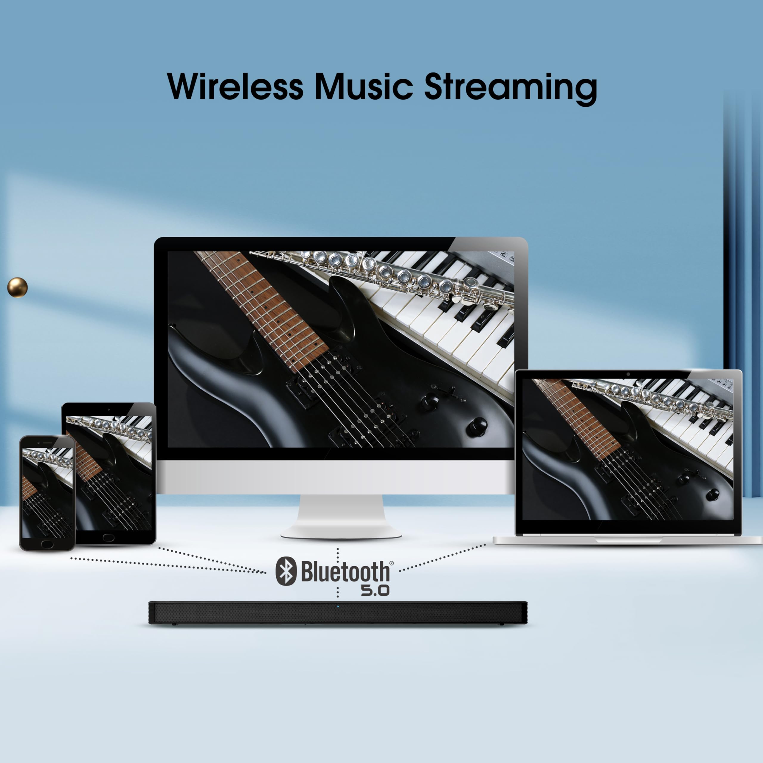Hisense HS205G 2.0Ch Sound Bar, 120W, DTS Virtual: X, Dolby Audio, HDMI/ARC/Optical/USB, Bluetooth, Roku TV Ready, Black (HS205G, 2024 Model) (Renewed)