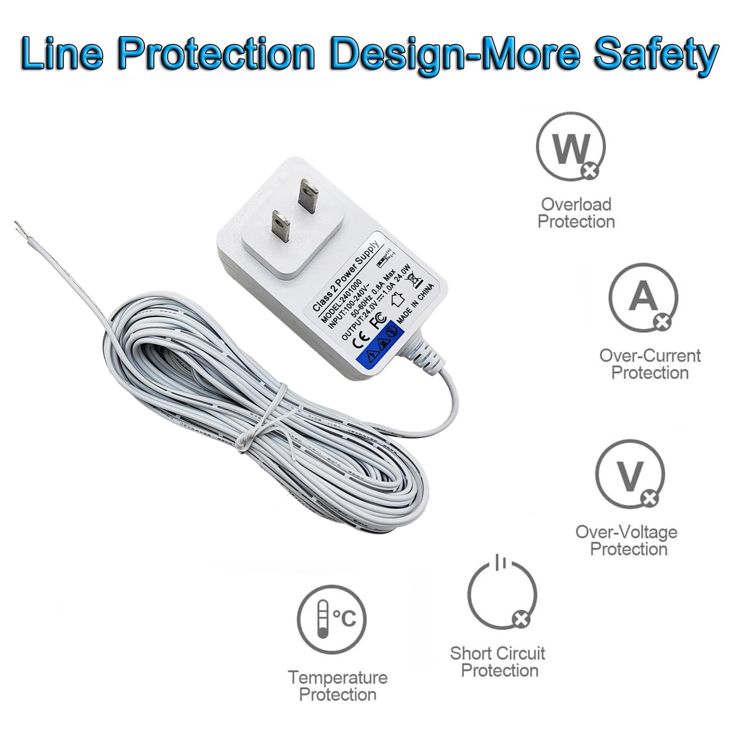 24V c Wire Adapter for Smart Thermostat - 26.2ft Long nest Power Connector,Ring doorbell Power Adapter Fits Ring, Nest Hello, Wyze, Eufy Video Doorbells and Ecobee,Sensi,Nest,Honeywell Thermostat