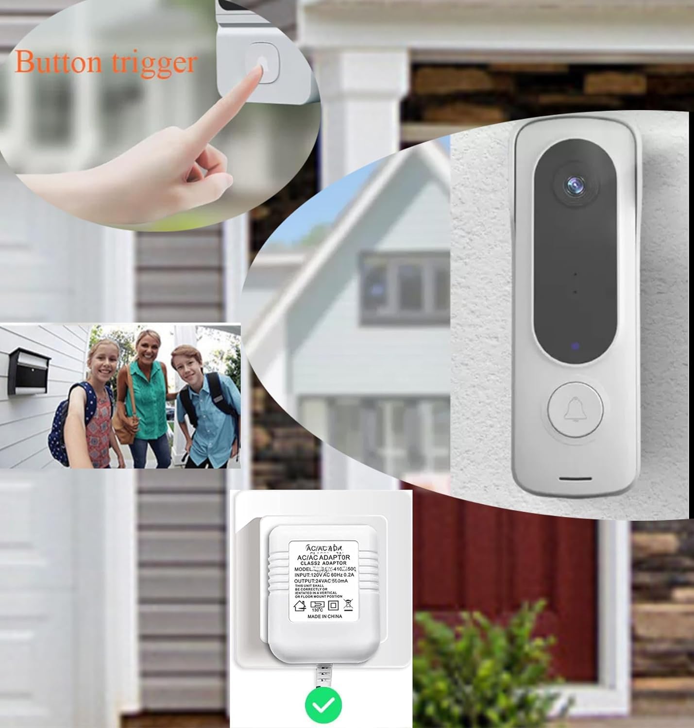 24V c Wire Adapter for Smart Thermostat - 26.2ft Long nest Power Connector,Ring doorbell Power Adapter Fits Ring, Nest Hello, Wyze, Eufy Video Doorbells and Ecobee,Sensi,Nest,Honeywell Thermostat