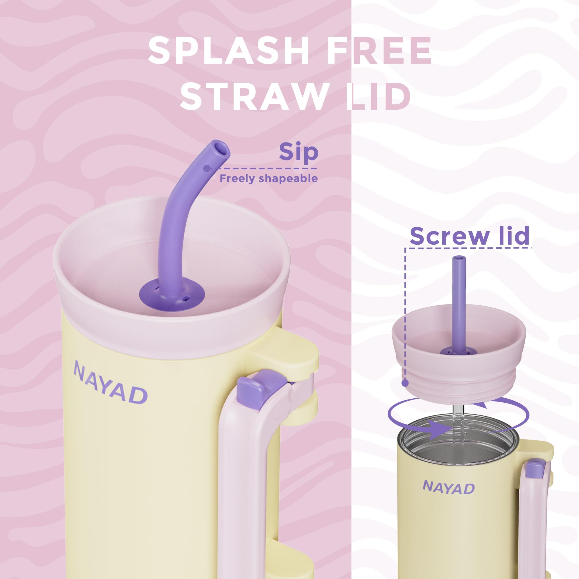 NAYAD22 oz Kids Tumbler with Handle and Straw & 10oz Snack Container - Insulated Kids Water Bottle with Foldable Handle, Dual Lids(Leakproof Flip +Silicone Straw Lid) for Travel, Gym& Daily Use