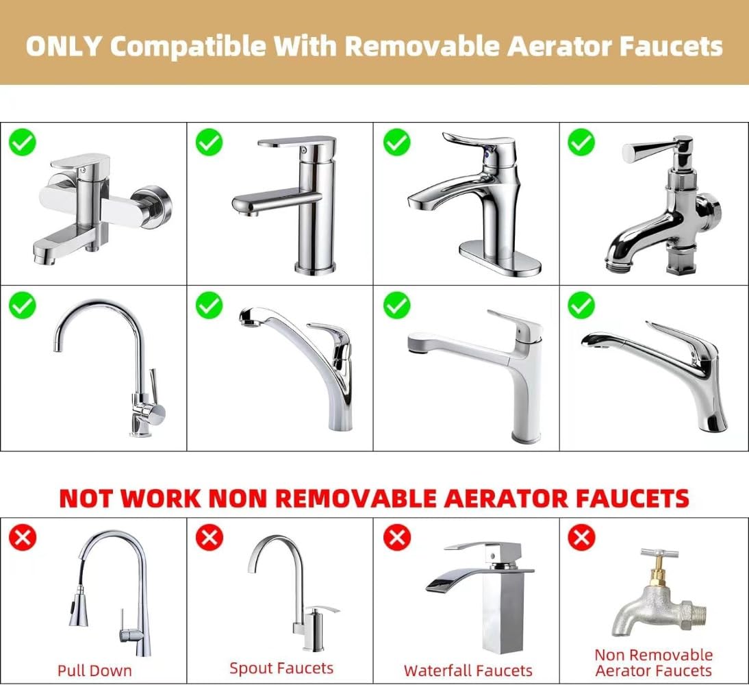 Faucet Aerator, Swivel Faucet Aerator,360°Twist Kitchen Sink Aerator, Sink Sprayer Attachment, Faucet Replacement Part 55/64'' Female Thread, Chrome