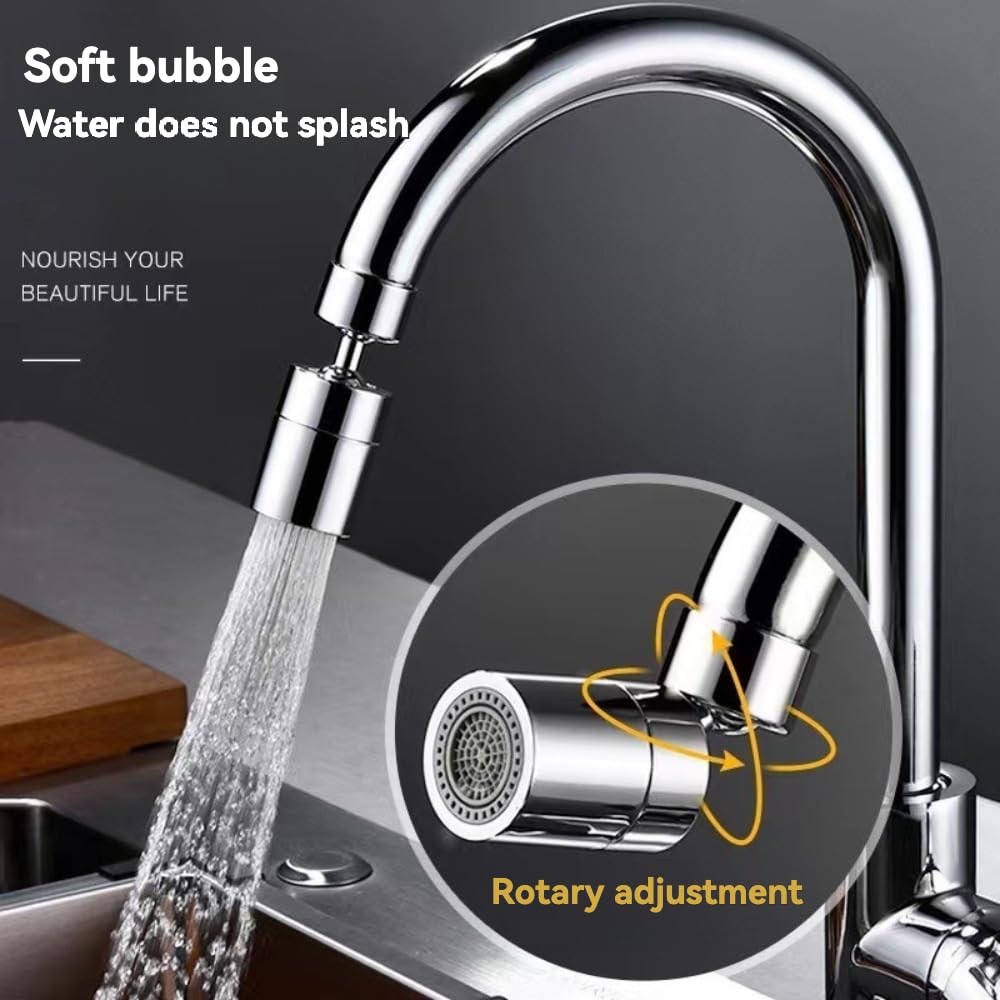 Faucet Aerator, Swivel Faucet Aerator,360°Twist Kitchen Sink Aerator, Sink Sprayer Attachment, Faucet Replacement Part 55/64'' Female Thread, Chrome