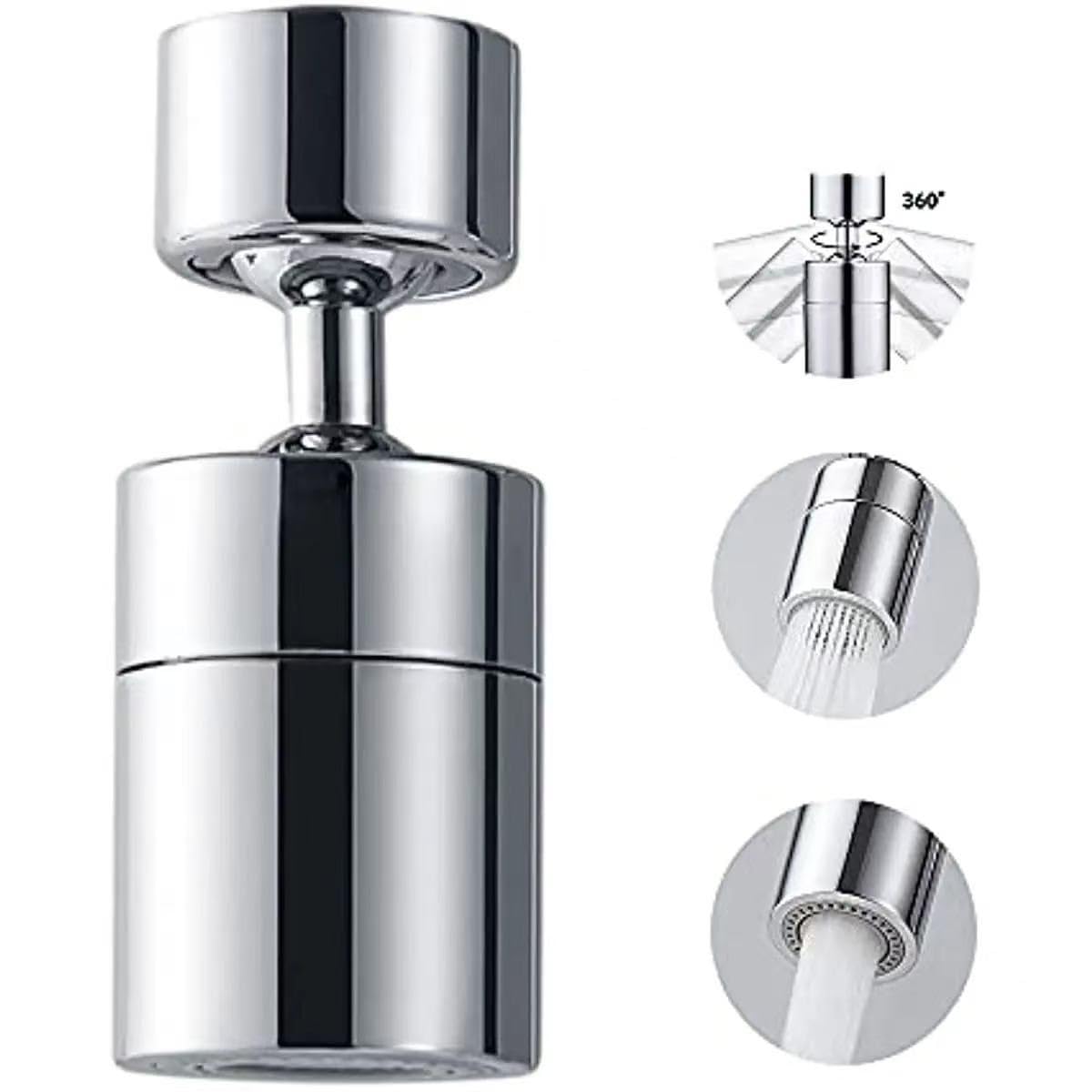 Faucet Aerator, Swivel Faucet Aerator,360°Twist Kitchen Sink Aerator, Sink Sprayer Attachment, Faucet Replacement Part 55/64'' Female Thread, Chrome