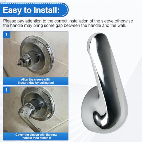 H79 Faucet Handle Compatible with Delta Tub & Shower Single Metal Lever Handle, Black Shower Handle Replacement for Delta 1300/1400 Series Tub Faucet, Shower Replacement Parts with Screw & Wrench