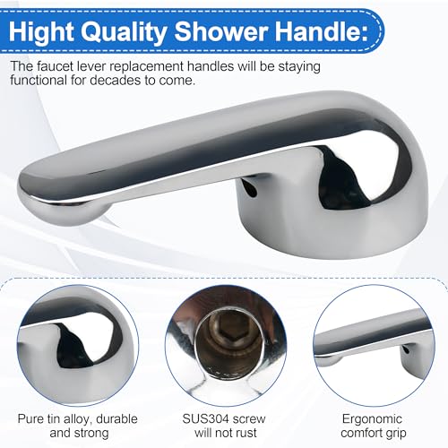 H79 Faucet Handle Compatible with Delta Tub & Shower Single Metal Lever Handle, Black Shower Handle Replacement for Delta 1300/1400 Series Tub Faucet, Shower Replacement Parts with Screw & Wrench