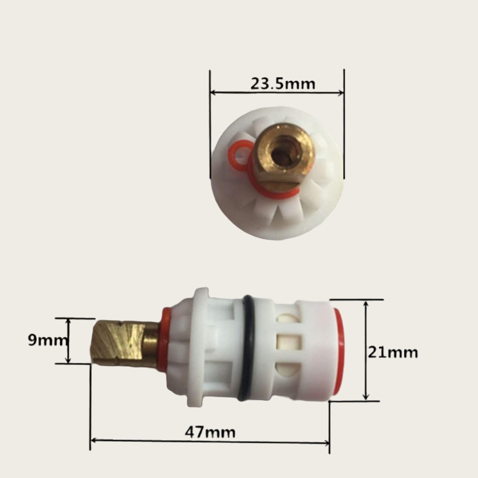 Replacement Faucet Valve Cartridge Insert,Mix Tap Inner Cartridge Replacement, Ceramic Faucet Valve for Double Handle Kitchen Basin Shower Faucet Part(Size: 23.5 * 47mm)(Blue)