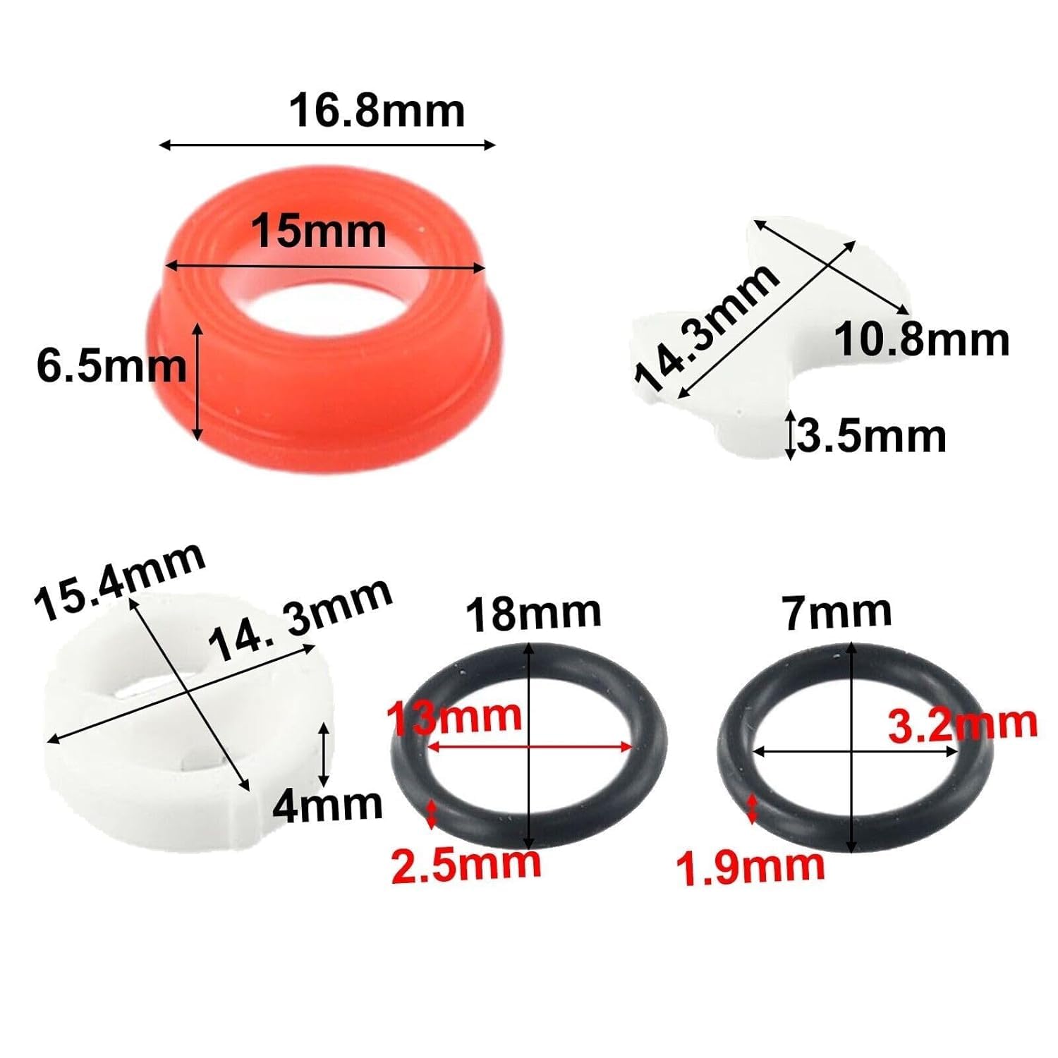 8 Pcs Faucet Washers Ceramic Disc Cartridges Silicon Washer Insert Turn Replacement for Valve Tap Faucet Parts Home Improvement Tools