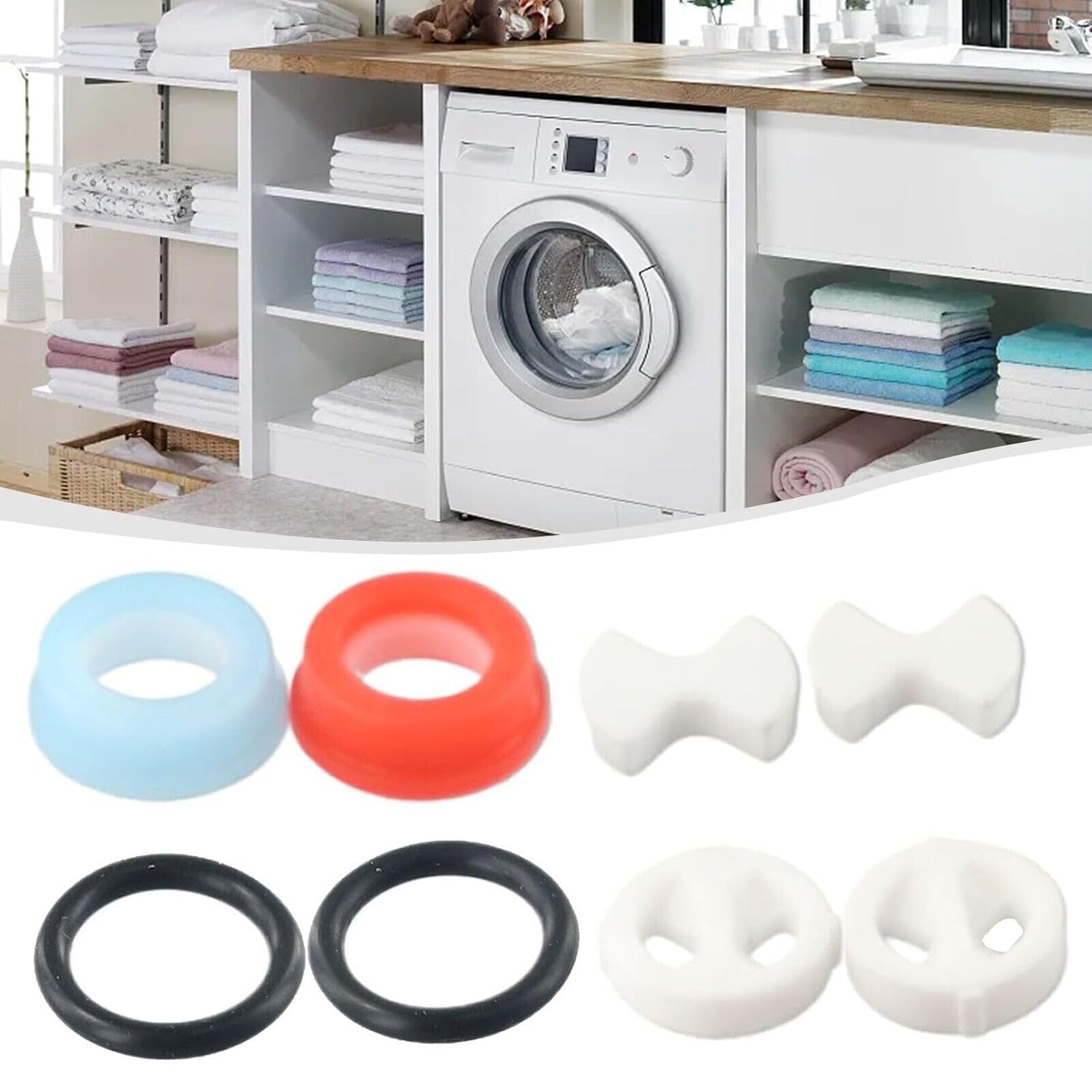 8 Pcs Faucet Washers Ceramic Disc Cartridges Silicon Washer Insert Turn Replacement for Valve Tap Faucet Parts Home Improvement Tools