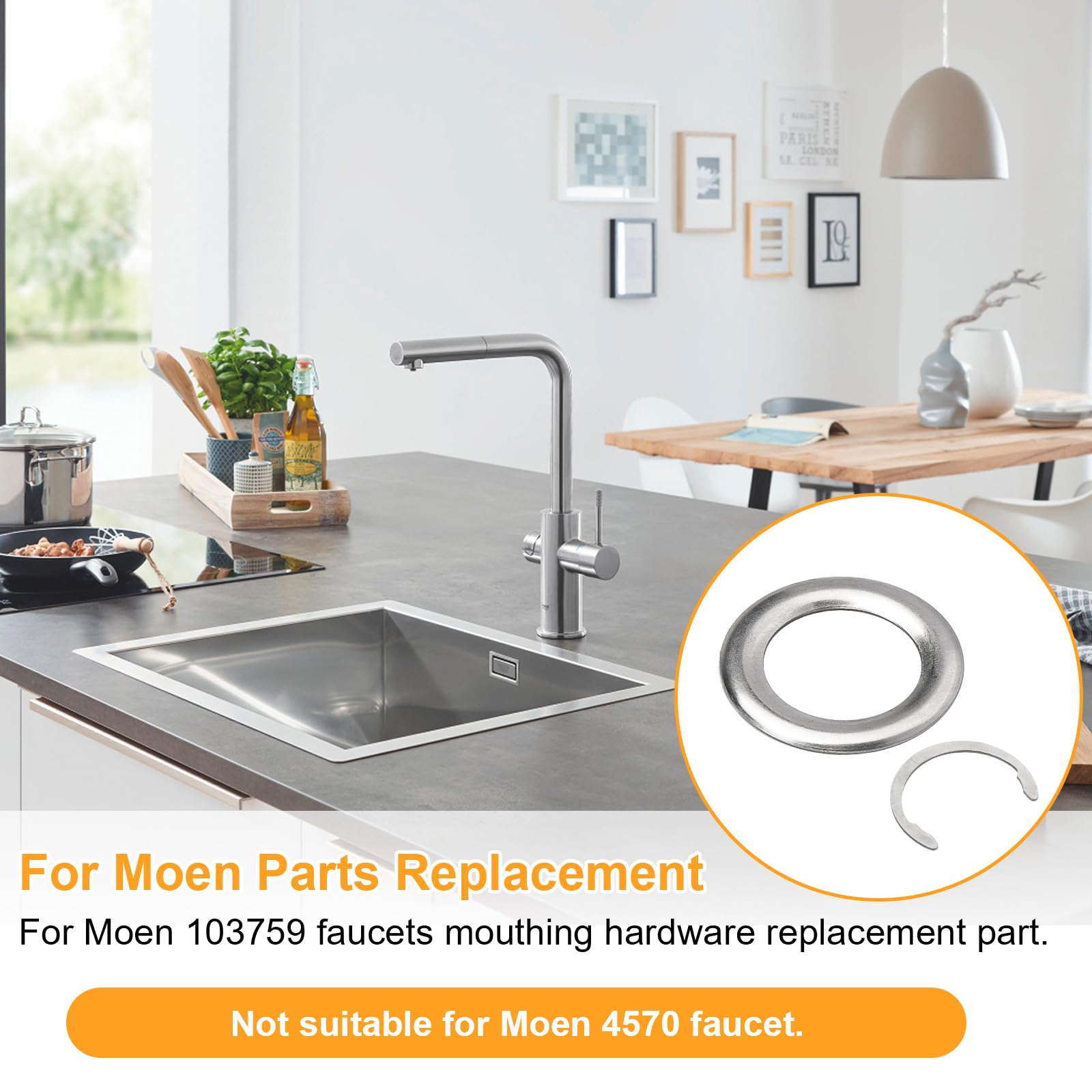 For Moen 103759 Replacement Part, Faucet Parts 103759 Ring Compatible With Moen M-PACT Lavatory Bidet Faucets, for Moen Mounting Hardware 103759