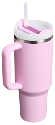 Stanley Quencher H2.0 Tumbler with Handle and Straw 40 oz | Flowstate 3-Position Lid | Cup Holder Compatible for Travel | Insulated Stainless Steel Cup | BPA-Free | Cherry Blossom