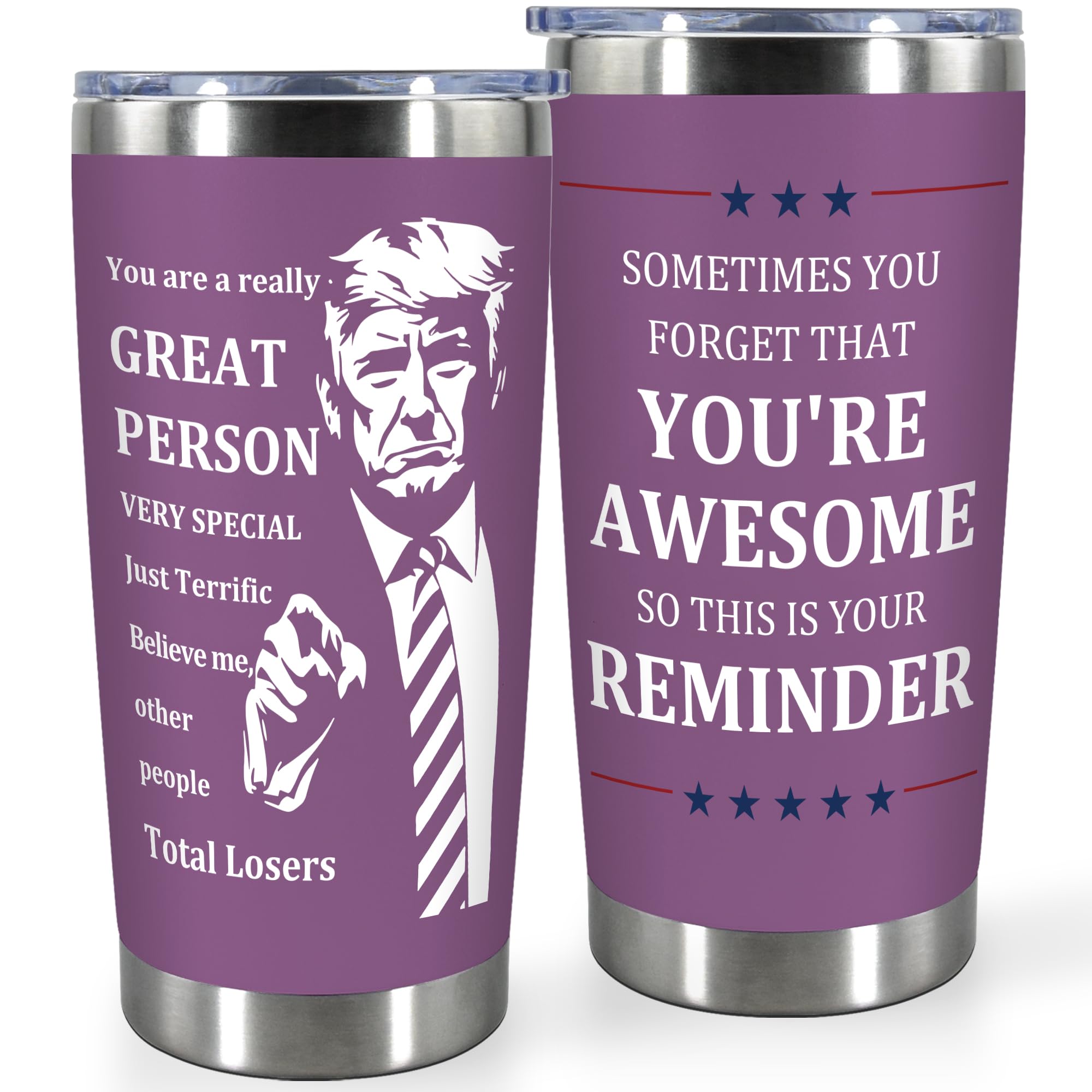 Birthday Gifts for Men Women, Thank You Appreciation Gifts, Sometimes You Forget You Are Awesome Gifts, Inspirational Birthday Gifts for Best Friends, Coworker, Boss, 20 Oz Tumbler, Purple