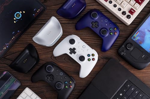 8BitDo Ultimate 2 Wireless Controller for Windows & Android, Gaming Controller with TMR Joysticks, Switchable Hall Effect/Tactile Triggers, RGB Fire Ring, 8Speed Wireless Tech, Purple