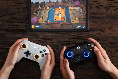 8BitDo Ultimate 2 Wireless Controller for Windows & Android, Gaming Controller with TMR Joysticks, Switchable Hall Effect/Tactile Triggers, RGB Fire Ring, 8Speed Wireless Tech, White