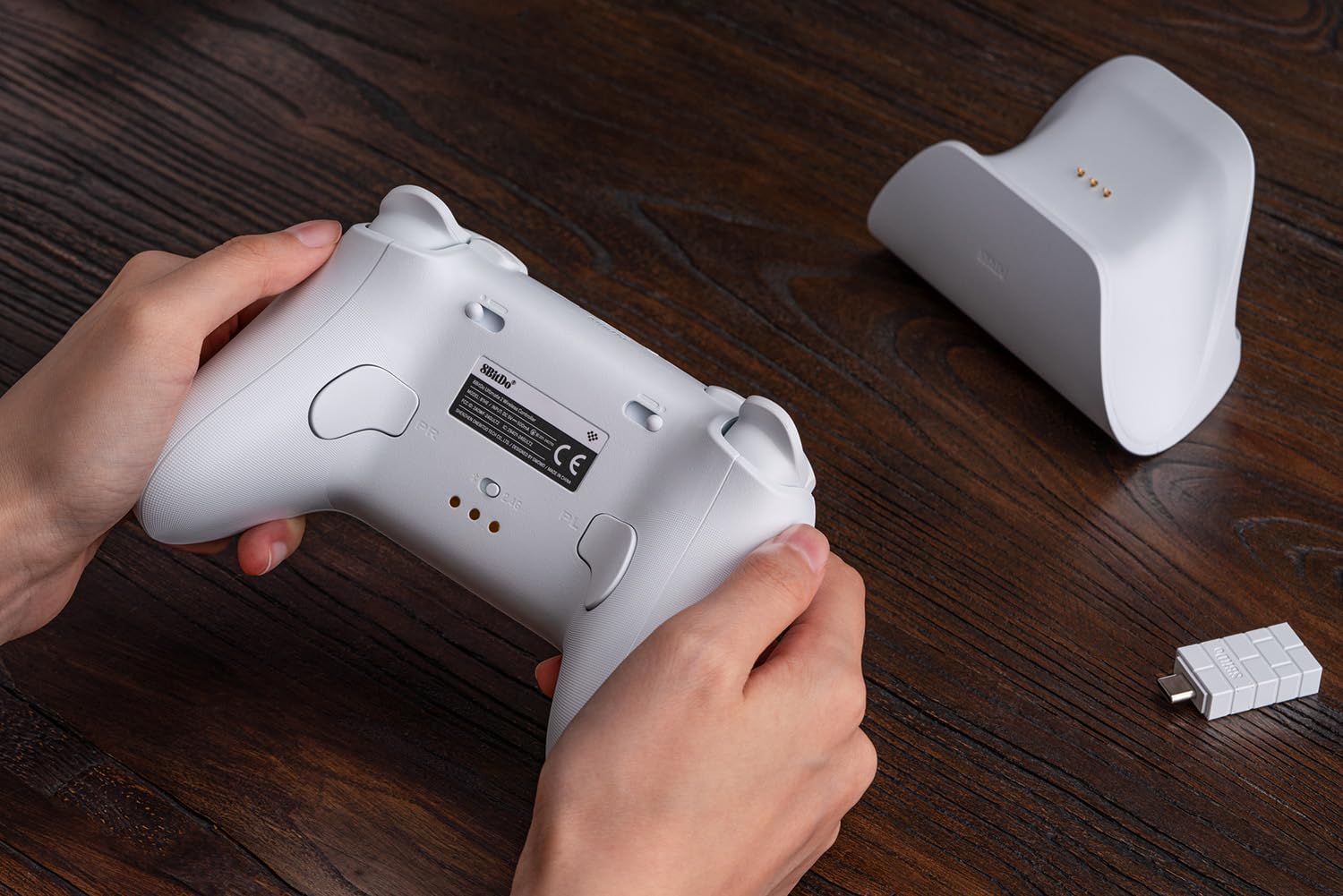 8BitDo Ultimate 2 Wireless Controller for Windows & Android, Gaming Controller with TMR Joysticks, Switchable Hall Effect/Tactile Triggers, RGB Fire Ring, 8Speed Wireless Tech, White