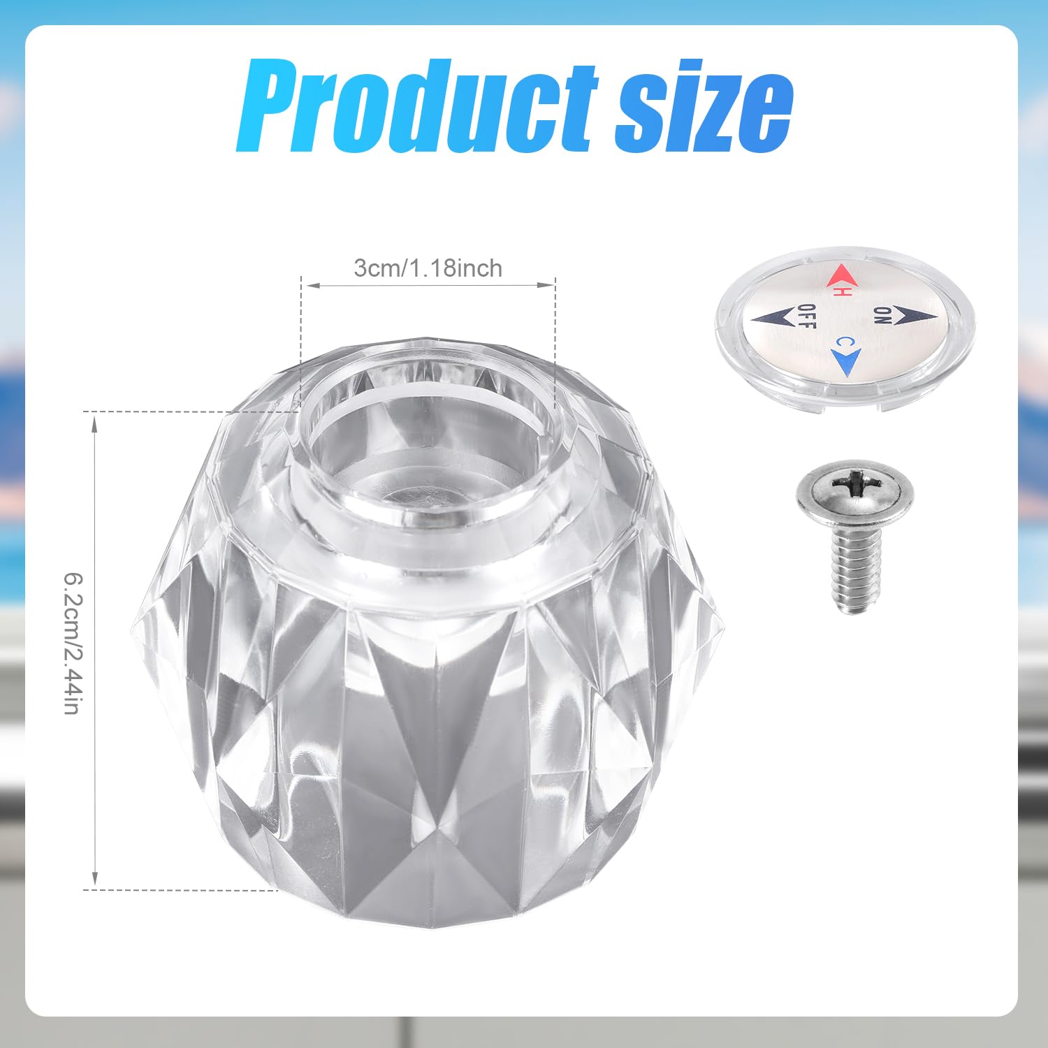 Shower Faucet Handle Replacement, Shower Knob Kit Hot and Cold Bathroom Faucet Knobs Replacement Bathtub Knobs for Delta Peerless