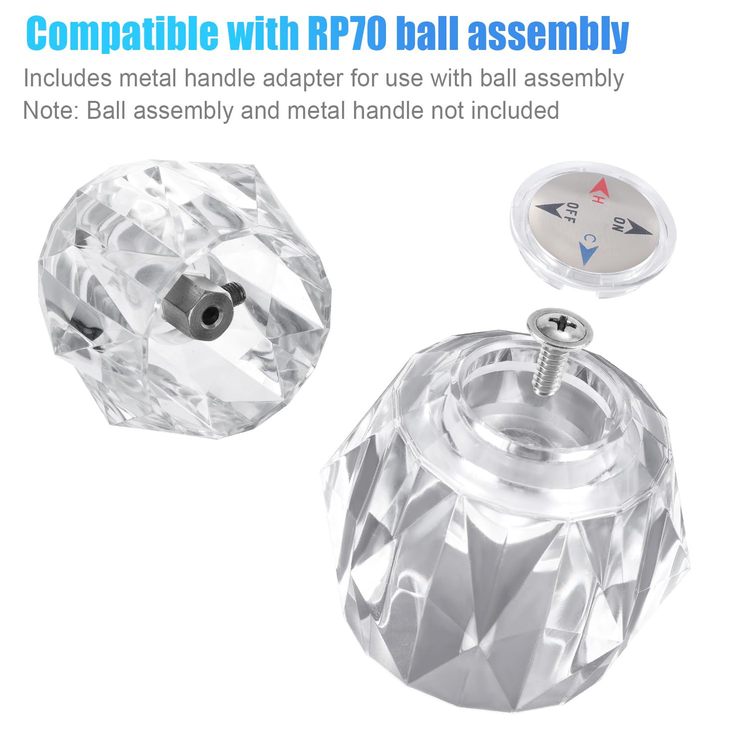 Shower Faucet Handle Replacement, Shower Knob Kit Hot and Cold Bathroom Faucet Knobs Replacement Bathtub Knobs for Delta Peerless