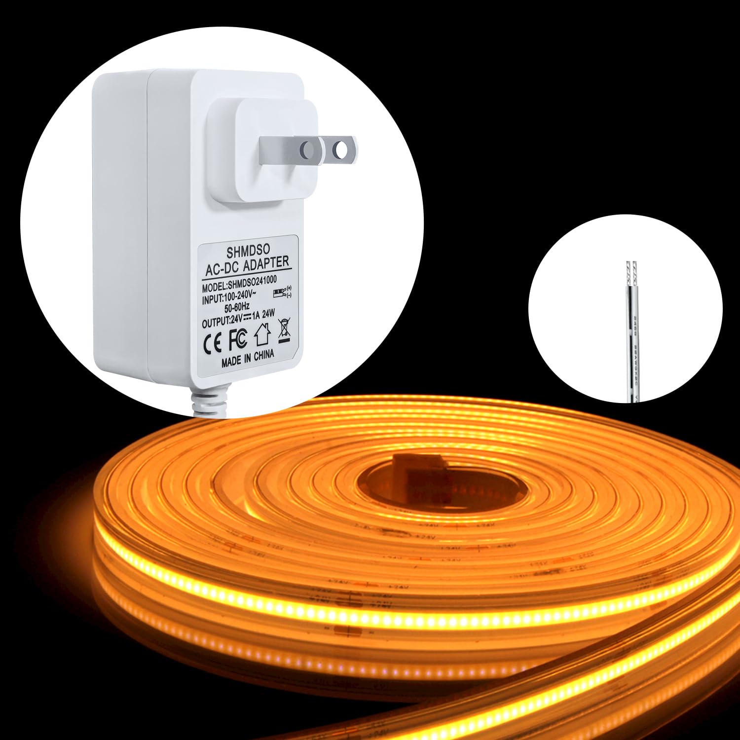 DC 24Volt Transformer,C Wire Adapter,33 FT Long Cable,Compatible with Ring Doorbell Transformer and Thermostat for Sensi,ecobee and Honeywell Transformer