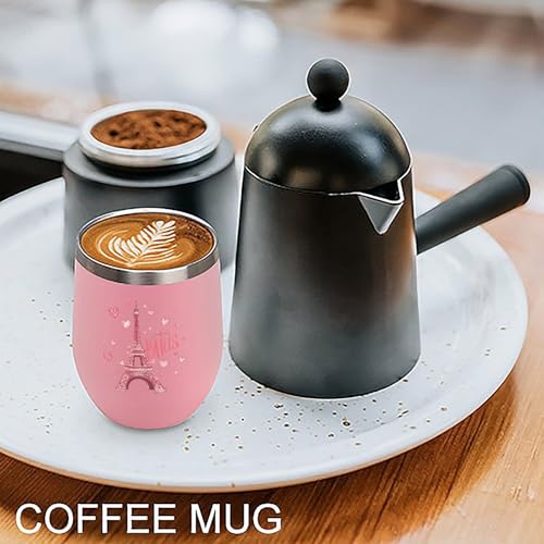 Paris France Eiffel Tower Souvenir Insulated Wine Tumbler with Lid Stainless Steel Travel Mug Coffee Cup for Cold & Hot Drinks