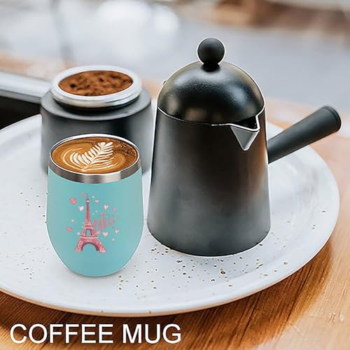 Paris France Eiffel Tower Souvenir Insulated Wine Tumbler with Lid Stainless Steel Travel Mug Coffee Cup for Cold & Hot Drinks