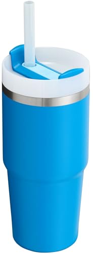 Stanley Quencher H2.0 Tumbler with Handle and Straw 14 oz | Flowstate 3-Position Lid | Cup Holder Compatible for Travel | Insulated Stainless Steel Cup | BPA-Free | Azure