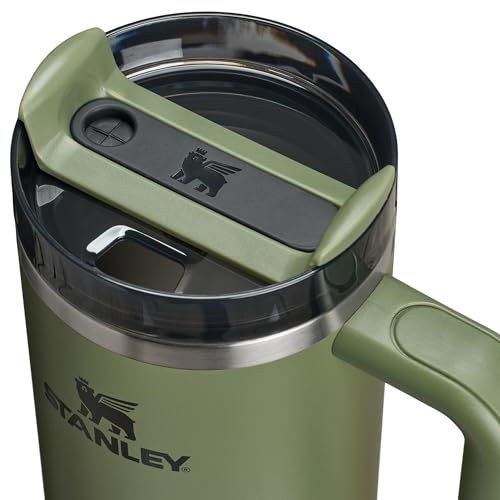 Stanley Quencher H2.0 Tumbler with Handle and Straw 30 oz | Flowstate 3-Position Lid | Cup Holder Compatible for Travel | Insulated Stainless Steel Cup | BPA-Free | Dried Pine