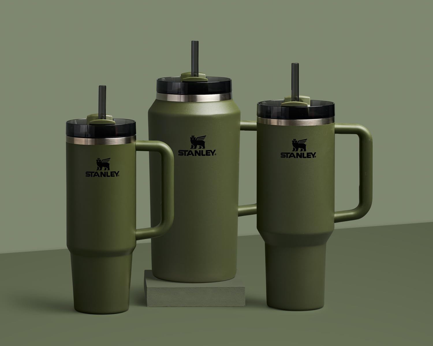 Stanley Quencher H2.0 Tumbler with Handle and Straw 30 oz | Flowstate 3-Position Lid | Cup Holder Compatible for Travel | Insulated Stainless Steel Cup | BPA-Free | Dried Pine