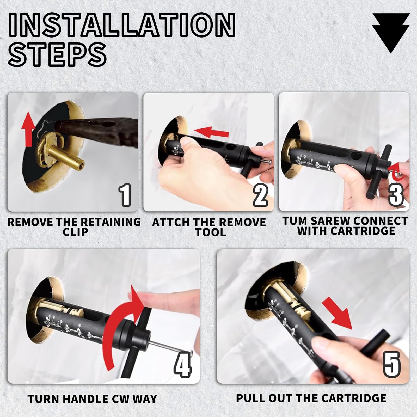 104421U Cartridge Removal Tool,Cartridge Puller Tool for Moen Shower Cartridge 1200,1222 & 1225 Series Single Handle Cartridges