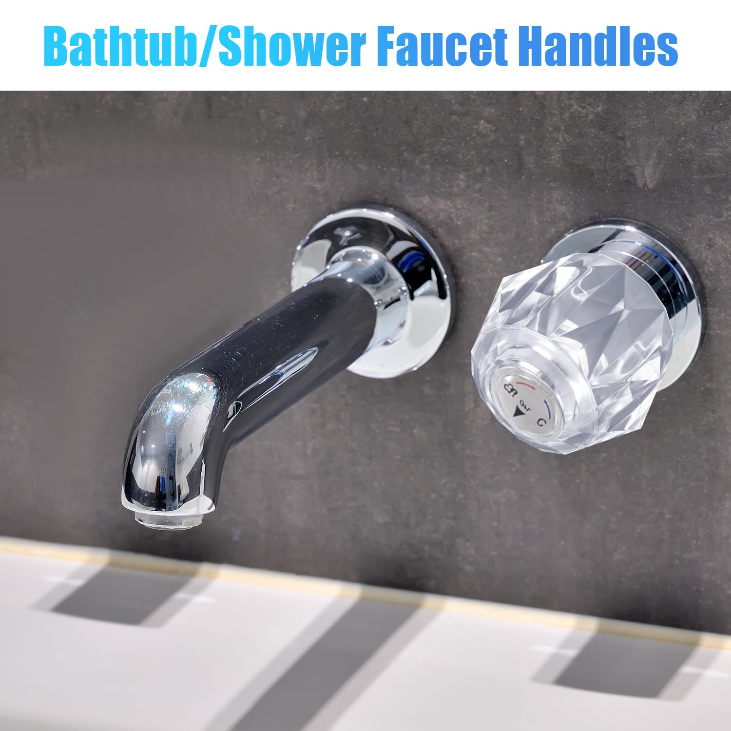 Shower Knob Replacement, Shower Faucet Handle Replacement Single Handle Tub Faucets Replacement Compatible with Delta Faucet RP2391 (Diameter 1.97in, Depth 2.56in, Mouth 0.02x0.01in)