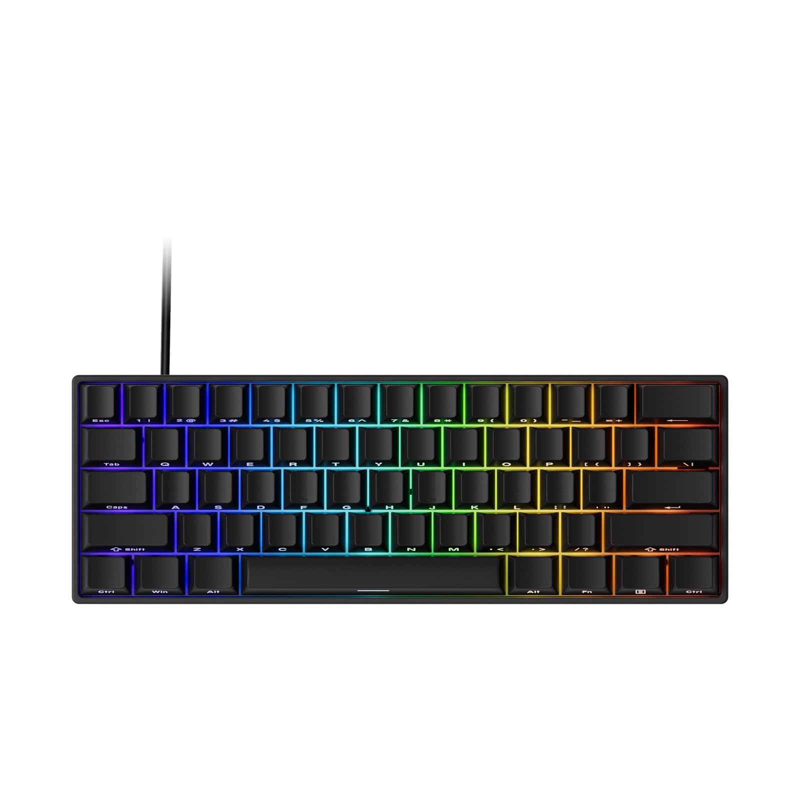 MONSGEEK FUN60 Pro Rapid Trigger Gaming Keyboard 8k SP Magnetic Switch HE Keyboard Wired 60% Black Shine-Through (Glare Magnetic Switch)