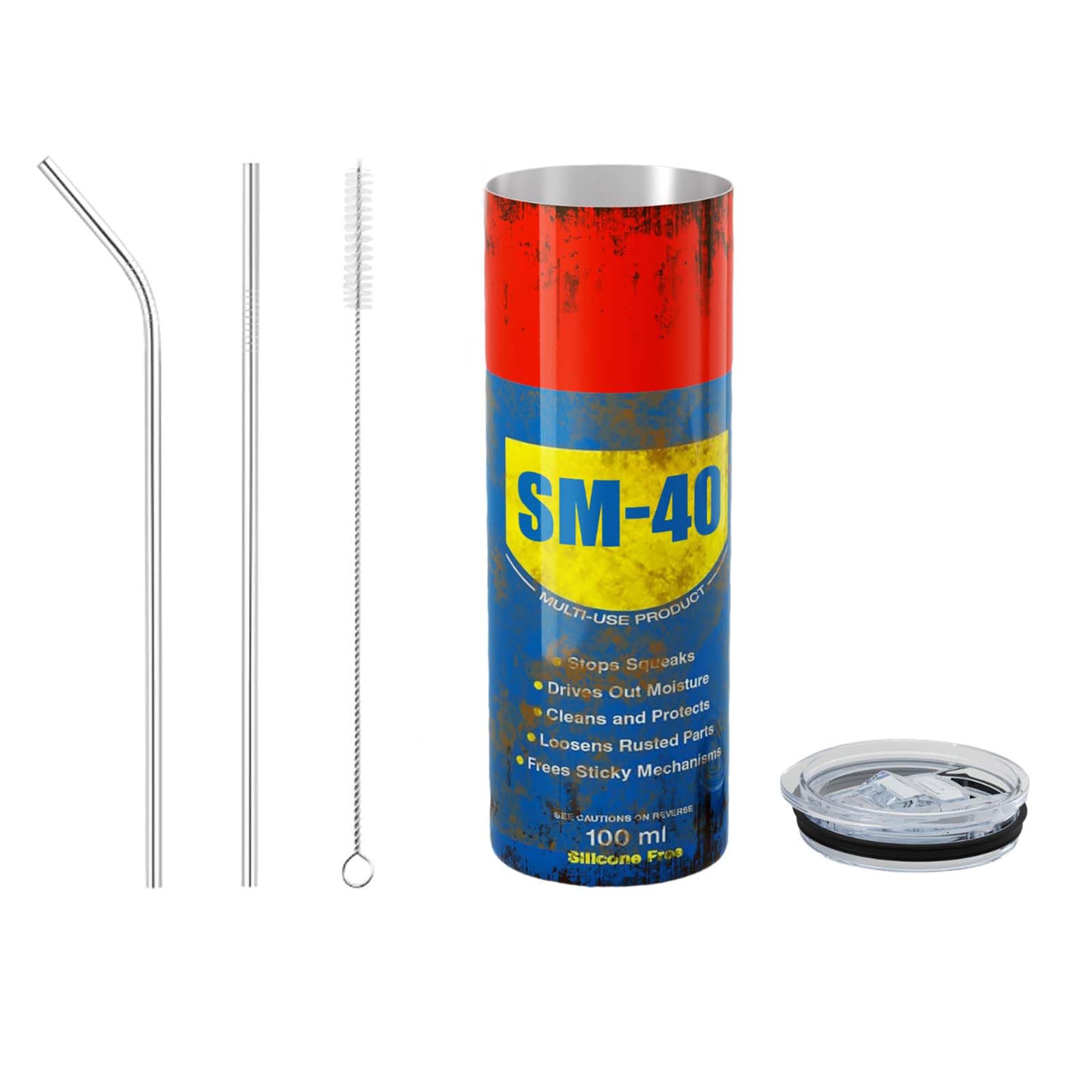 WD40 Dirty Pattern Thermos Cup,Funny Oil Fuel Filter Dirty Pattern 20oz Cup,Insulated Stainless Steel Tumbler With Lid SM40