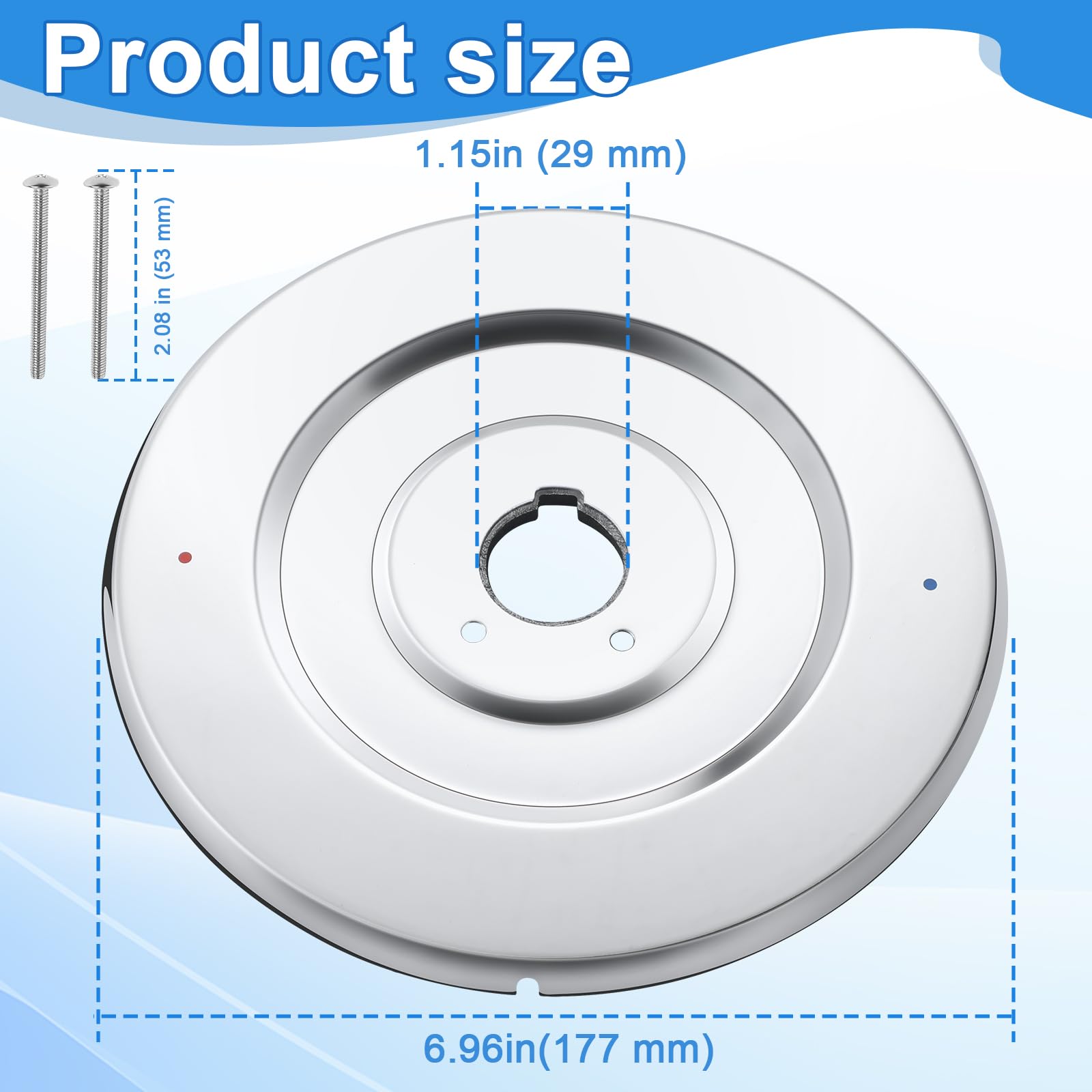 Escutcheon Replacement, for 16090 Moen Chateau Collection Shower Trim Kit, Compatible with One-Handle Tub and Shower Faucets, Chrome