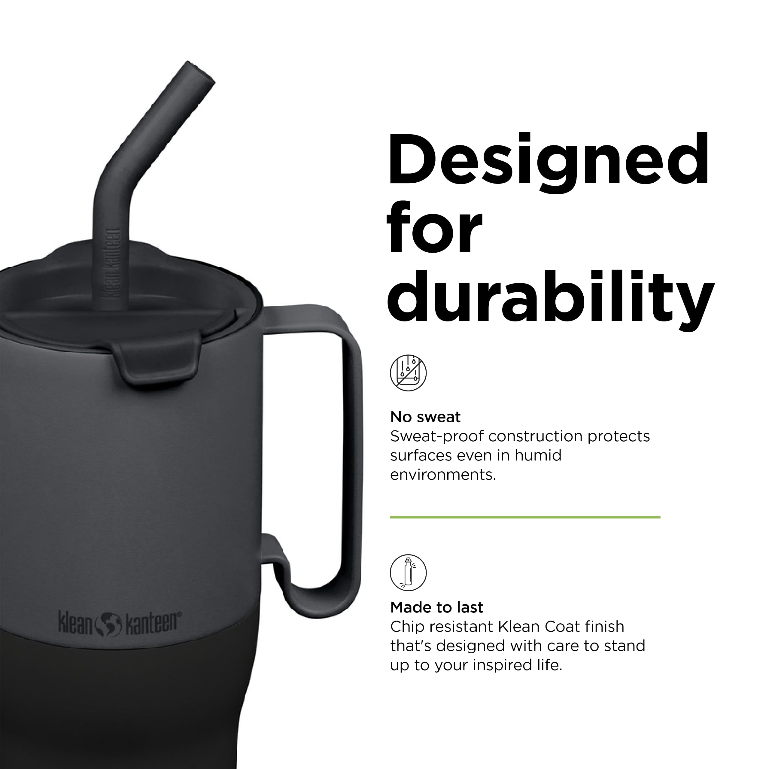 Klean Kanteen 36oz Rise Tumbler with Straw Lid - Asphalt