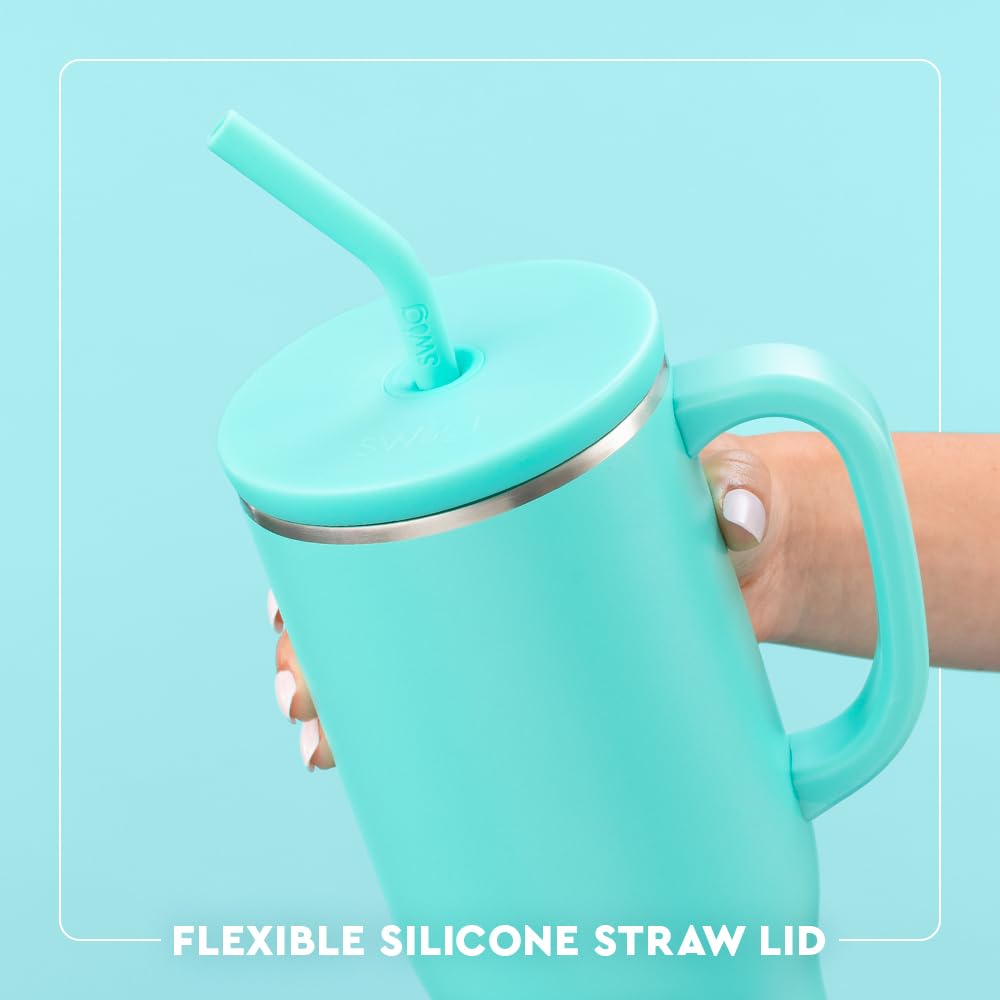 Swig Life 40oz Mega Mug, 40 oz Tumbler with Handle and Straw, Cup Holder Friendly, Dishwasher Safe, Extra Large Insulated Tumbler, Stainless Steel (Bits and Pieces)