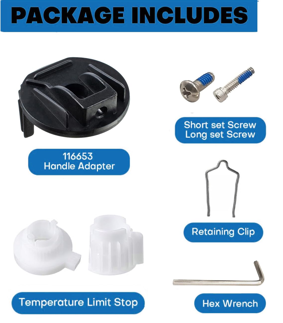 116653 Posi-Temp Shower Handle Replacement Part Adapter Kit Fits Moen Shower Handle Adapter (2 Pack)