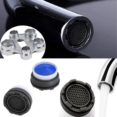 ESPETIO Faucet Aerator Removal Tool 10 in 1 Alloy Universal Metal Aerator Key Wrench Tool for Bathroom or Kitchen, Built-in Faucet Cache Aerators and Male Threads Aerators with Flat Groove